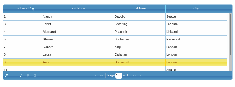 Navigation (Pager) - Guriddo jqGrid JS